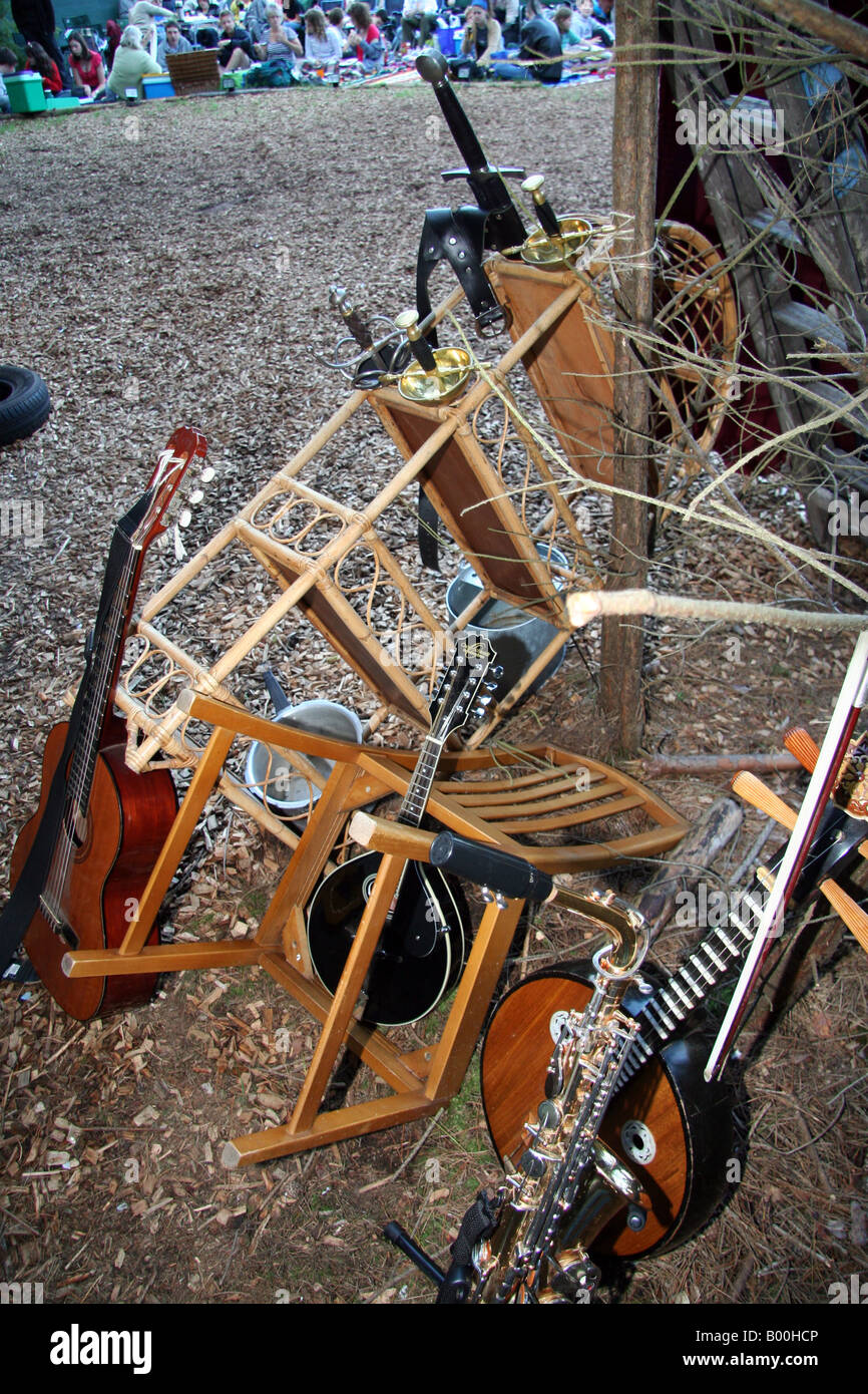 Stacked props at an outdoor production of Hamlet Stock Photo - Alamy