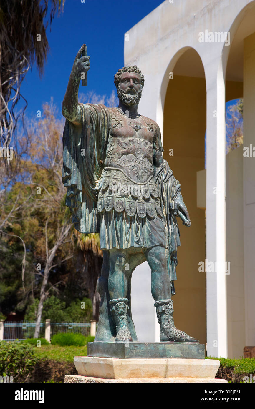Bronze Statue of Septimus Severus outside Leptis Magna Museum, Libya ...