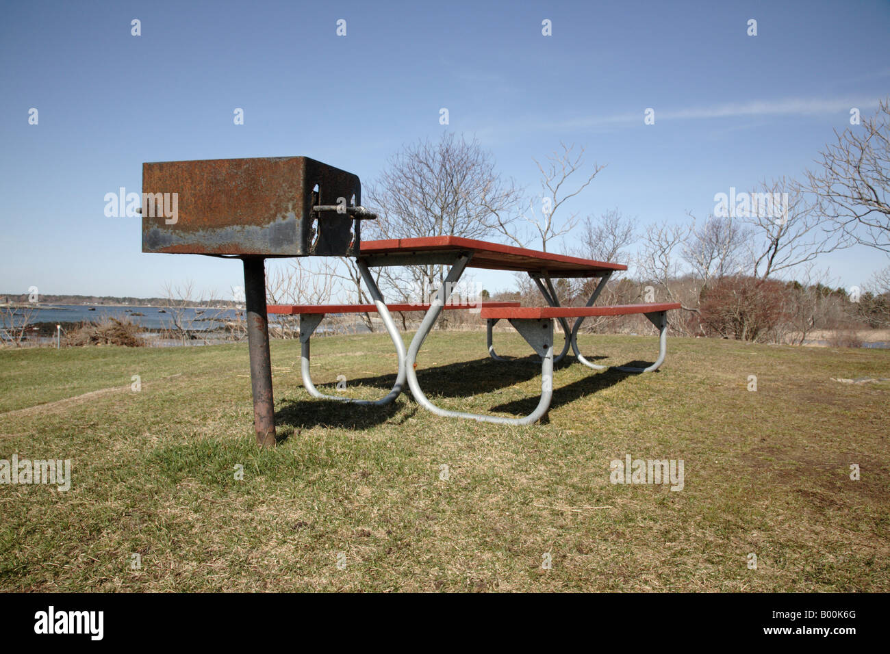 Fort Foster Park during the spring months Located in Kittery Maine USA ...
