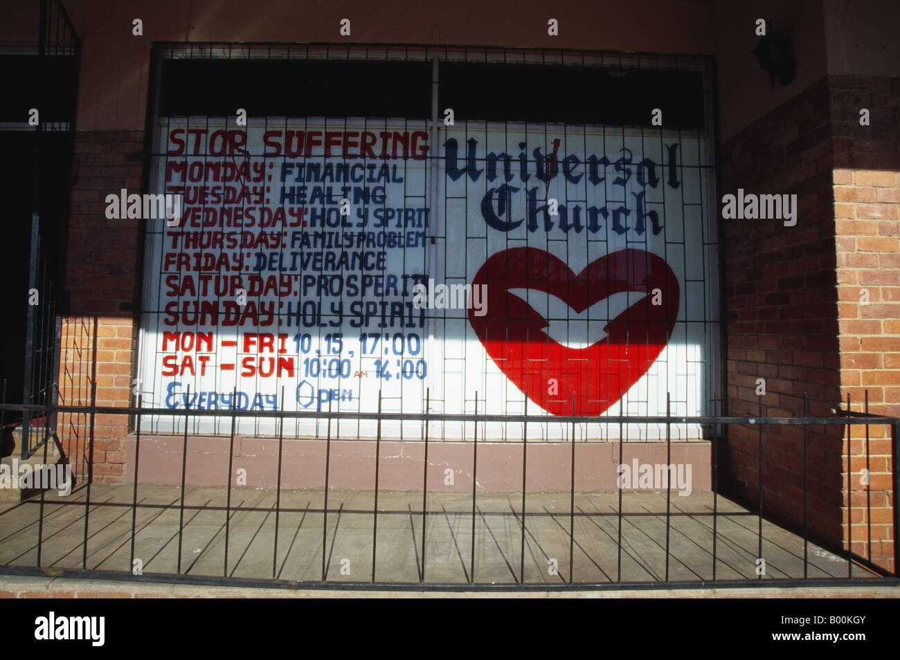 Sign outside church Universal Church Services offered Counselling ...
