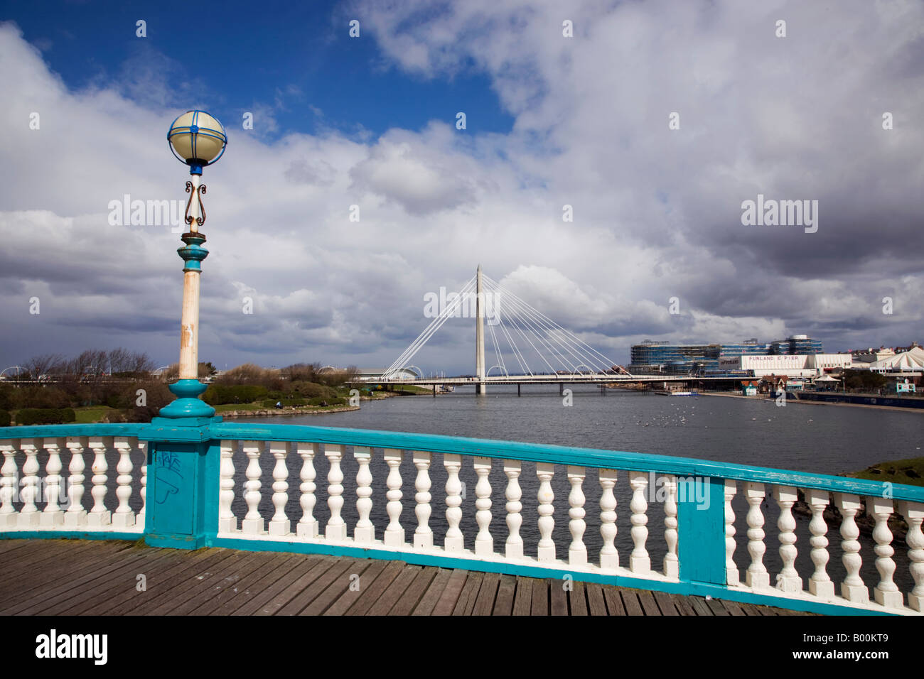 Marine Way Bridge and Lake at Southport Stock Photo - Alamy