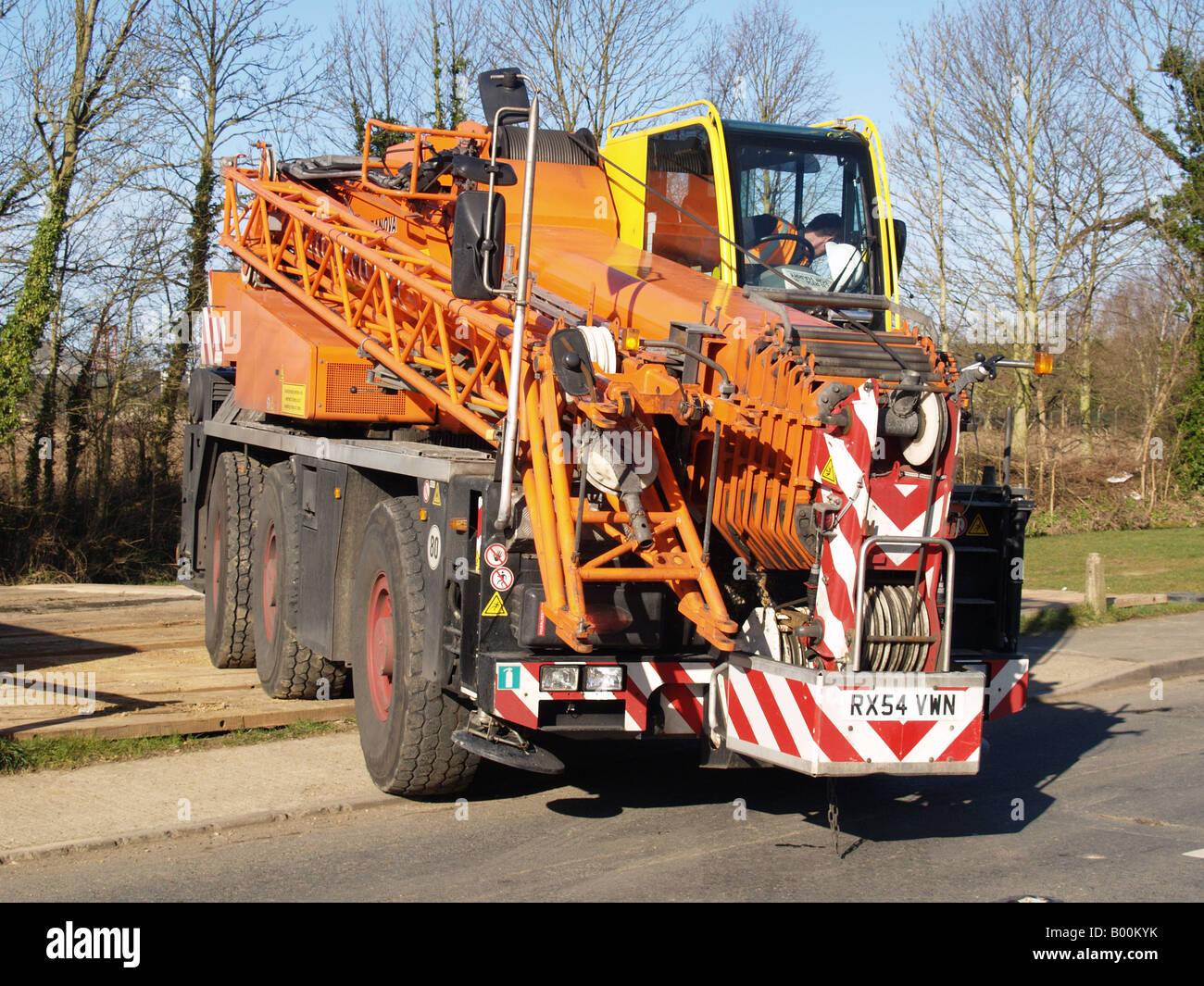platform extension extendablle crane jib hydraulic Stock Photo - Alamy