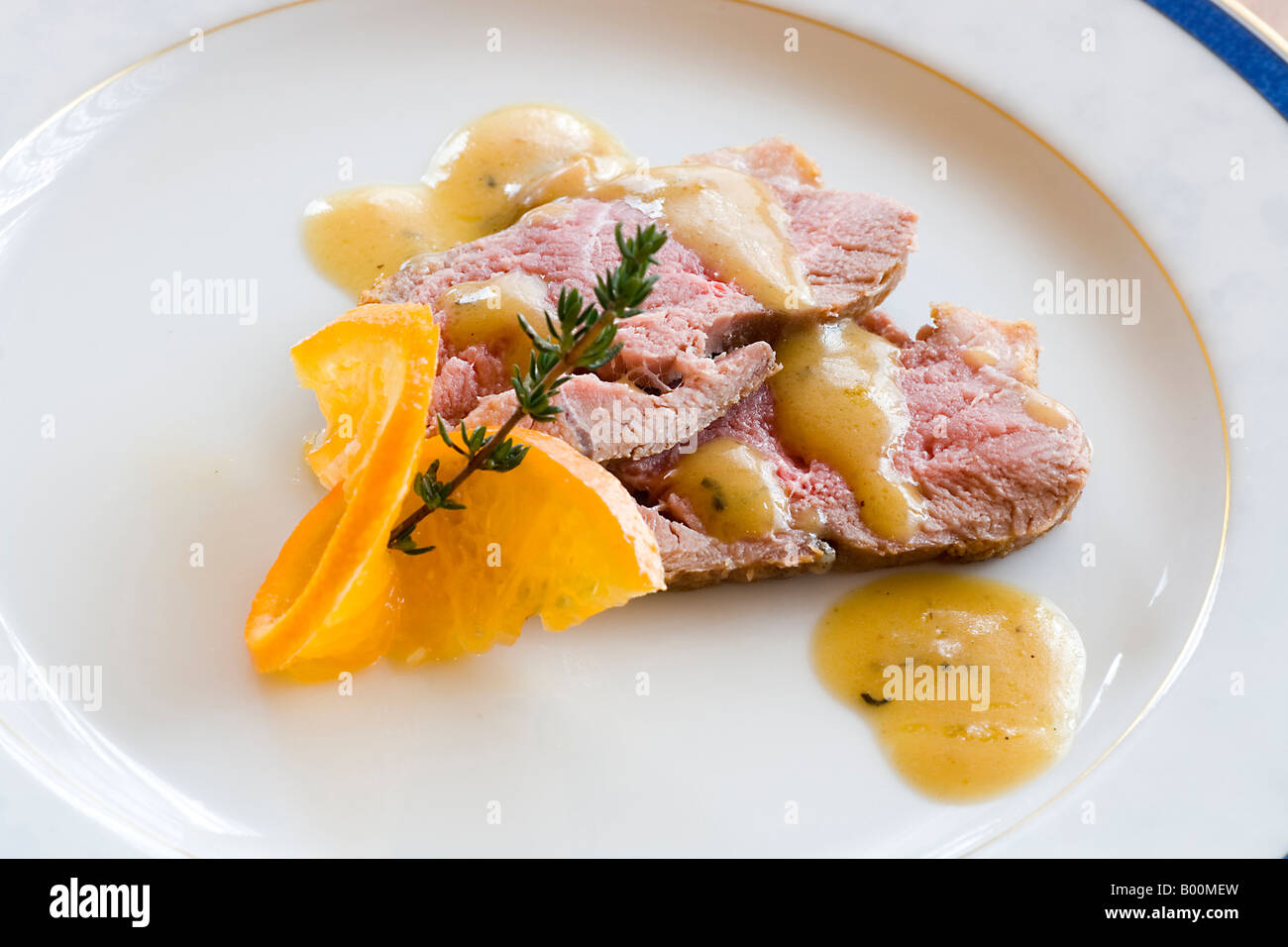 Duck chest, hors-d'oeuvre Stock Photo - Alamy