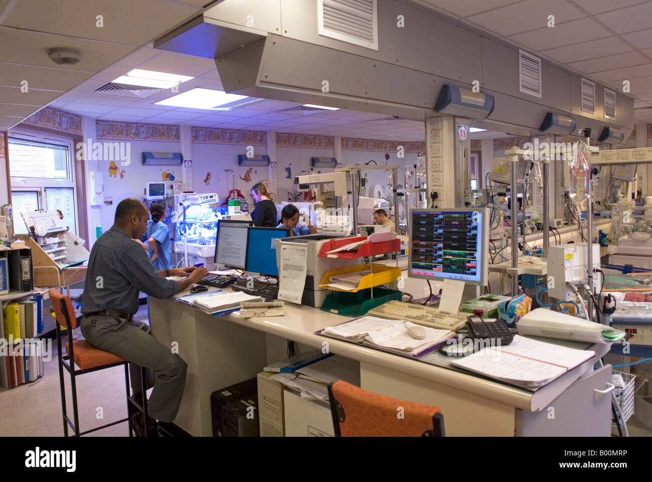 Nurses station in a neonatal intensive care unit (Nicu Stock Photo - Alamy