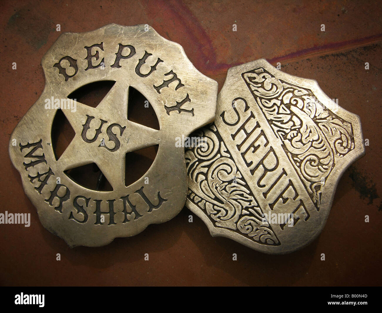 Two Antique Law Enforcement Badges Stock Photo - Alamy