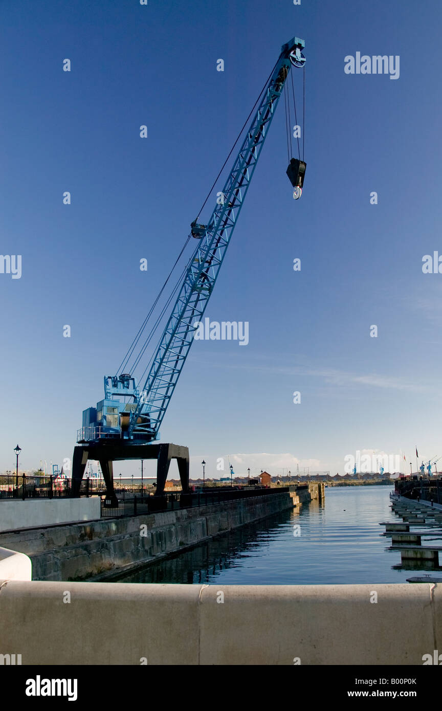 Cardiff Bay crane Stock Photo - Alamy