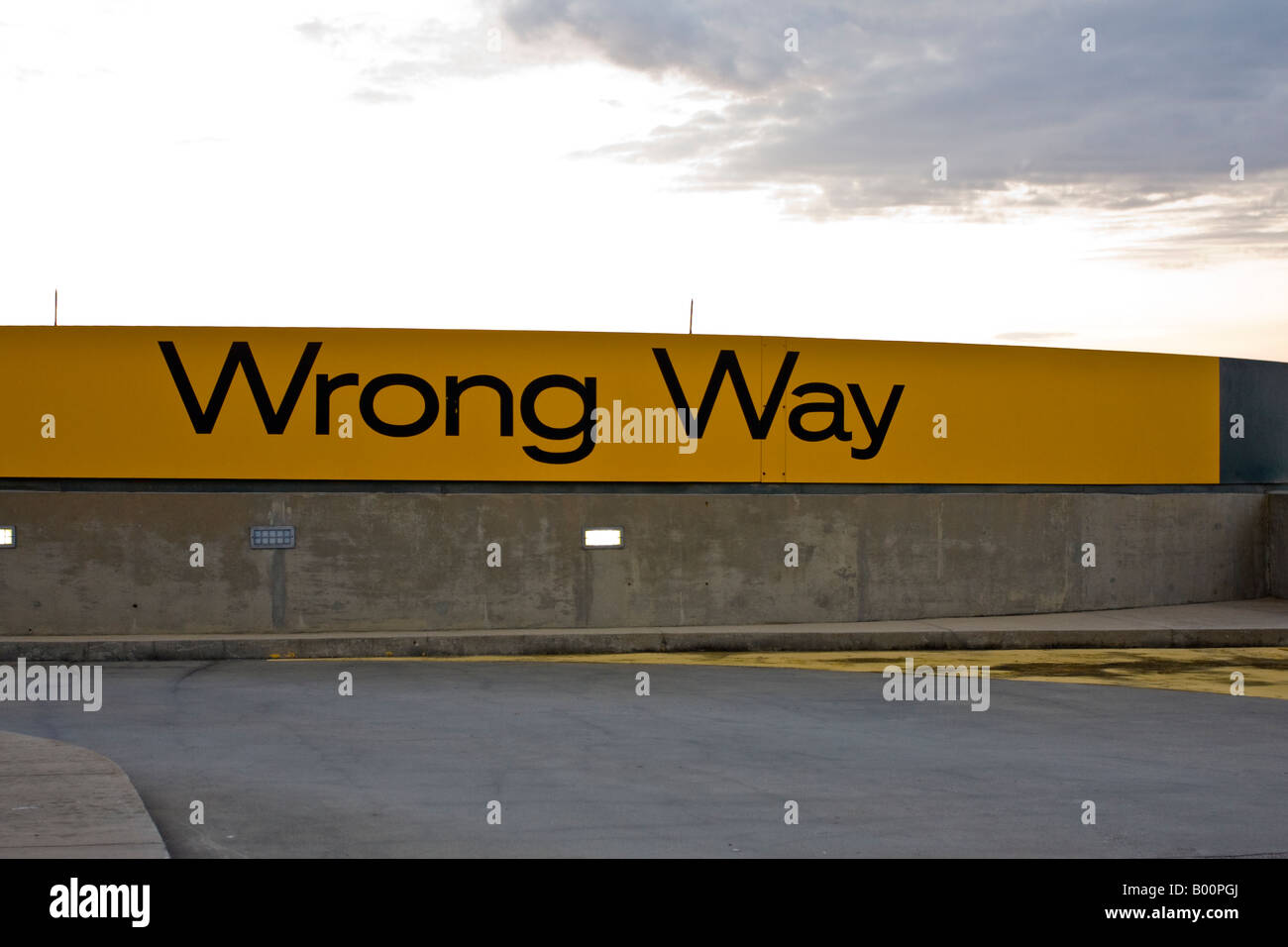 Wrong Way Sign at Tampa International Airport in Tampa Florida USA U S ...