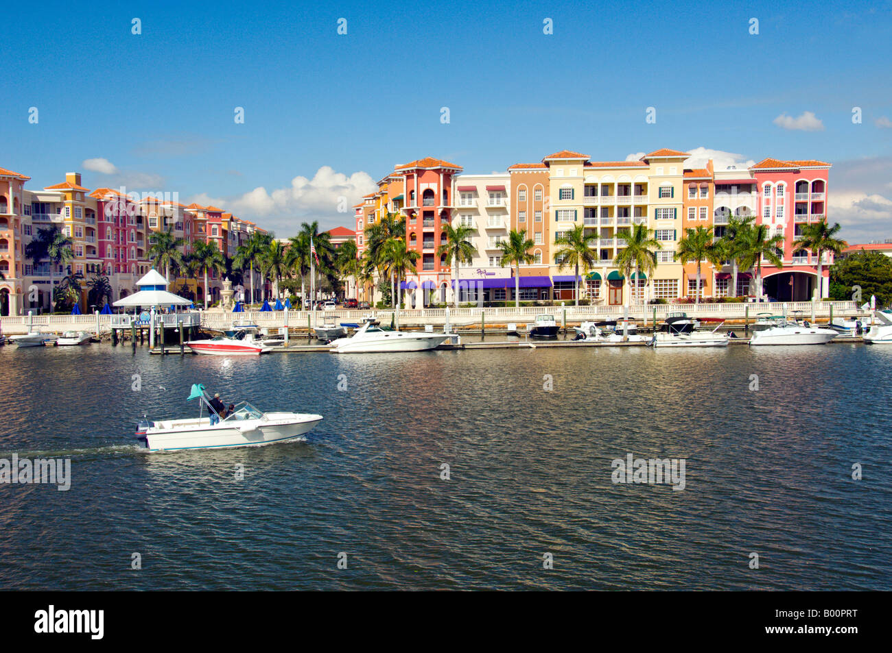 The marina at the Bayfront shopping and dining complex in Naples ...