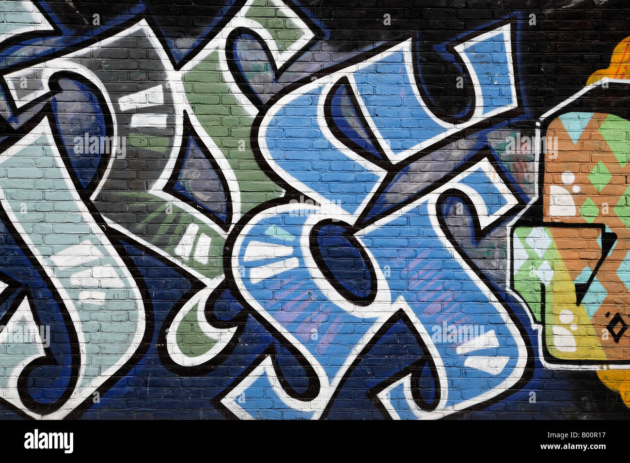 Graffiti on a brick wall hi-res stock photography and images - Alamy