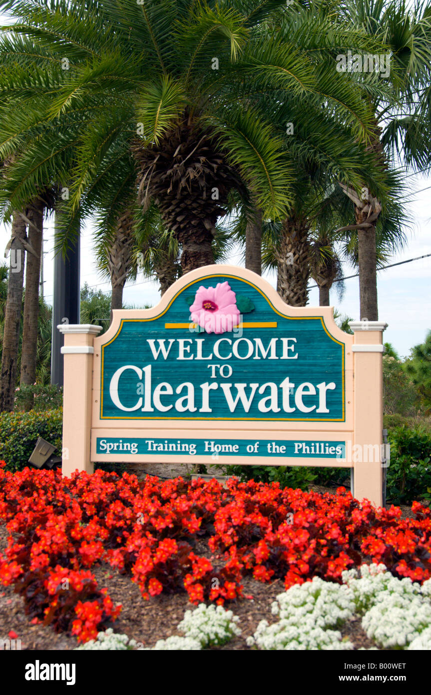 Welcome sign for Clearwater Florida USA Stock Photo - Alamy