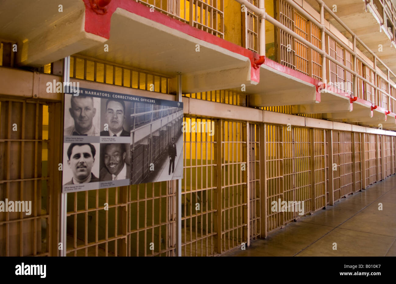 Row of cells and major prisoners of famous landmark Alcatraz Prison on ...