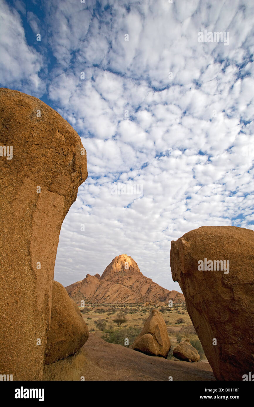 Namibia, Namib Desert, Spitzkoppe Mountain. Remnants of an extinct ...