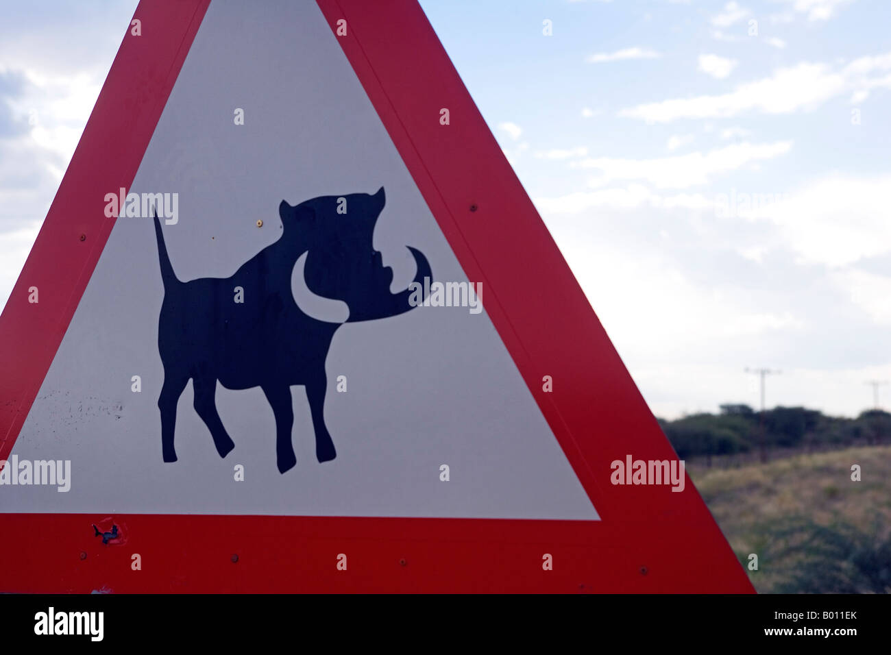 Warthog warning road sign hi-res stock photography and images - Alamy