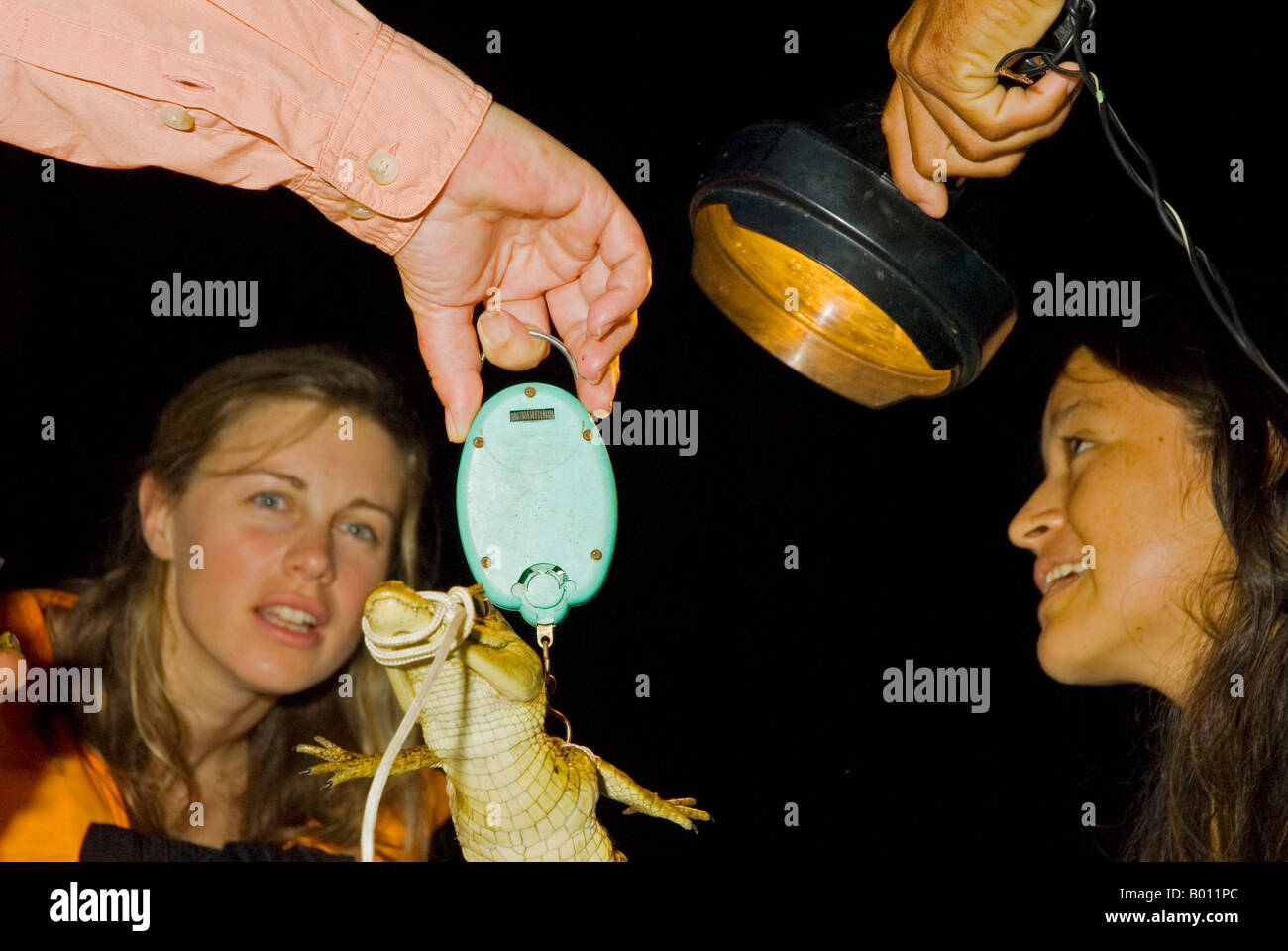 Peru, Amazon, Lago Preto Conservation Reserve. Earthwatch volunteers ...