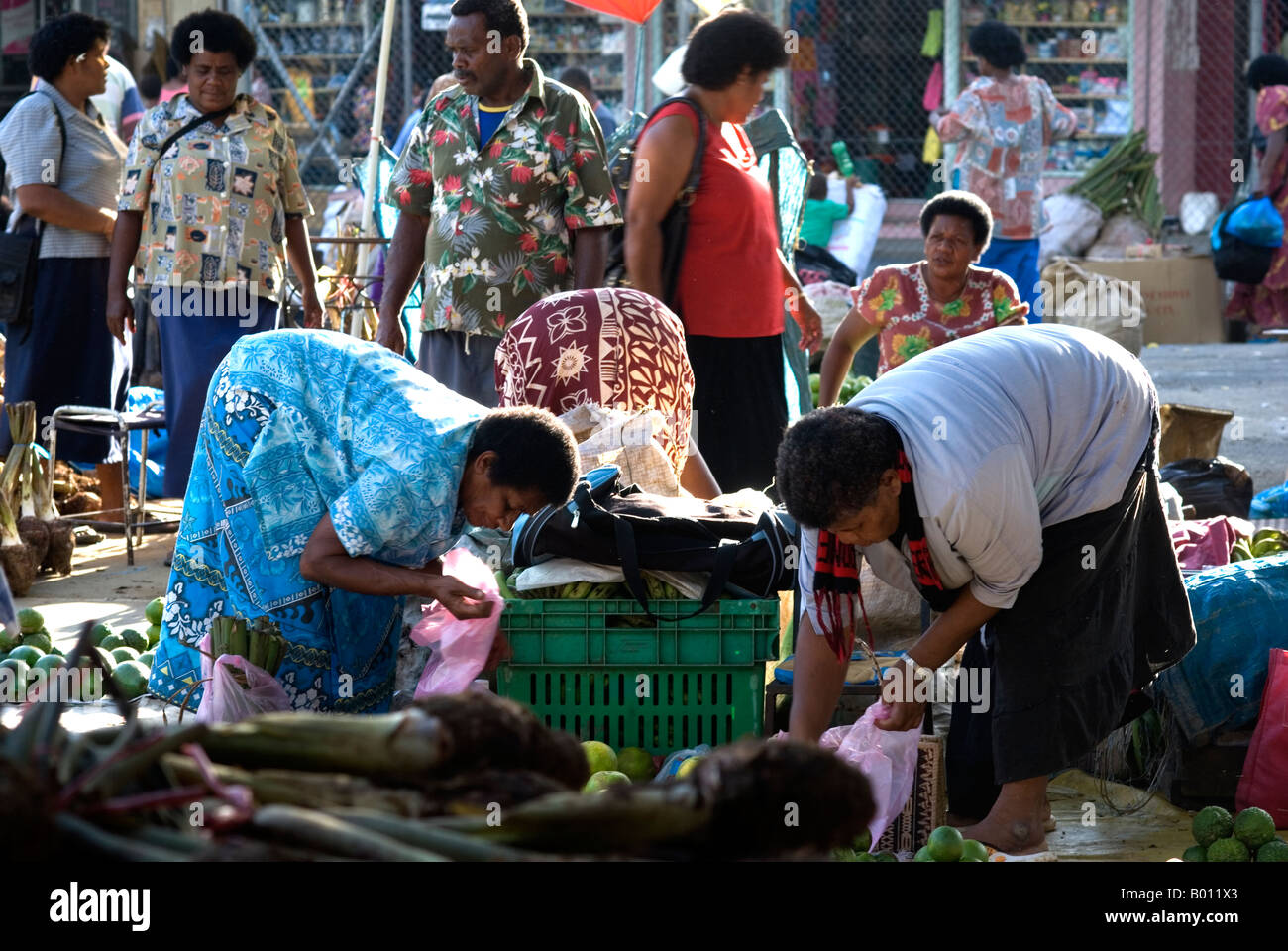 fiji nadi market scene Stock Photo - Alamy