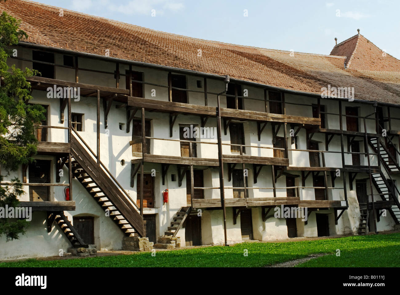 Romania, Transylvania, Prejmer. Inside the fortified walls of the ...