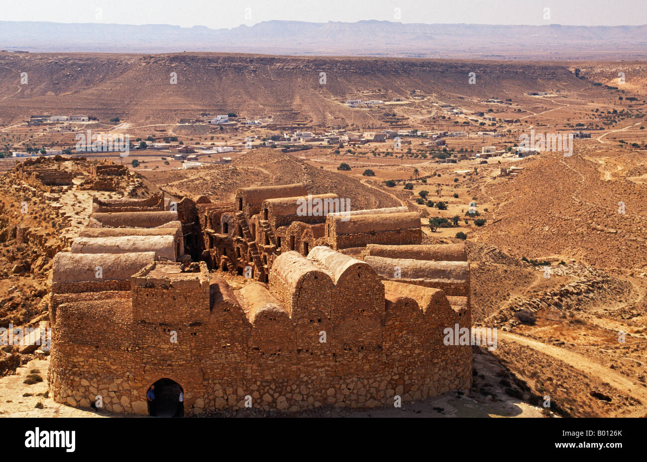 Tunisia. A fine example of a ksar, or fortified granary, showing its ...