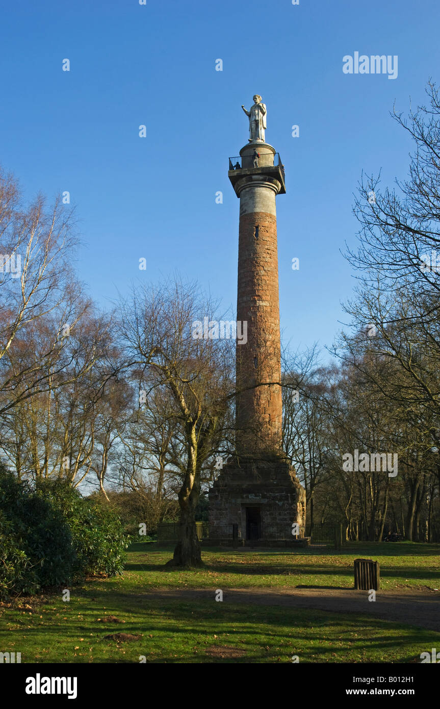 England, Shropshire, Hawkstone Park. The 100 foot high obelisk erected ...