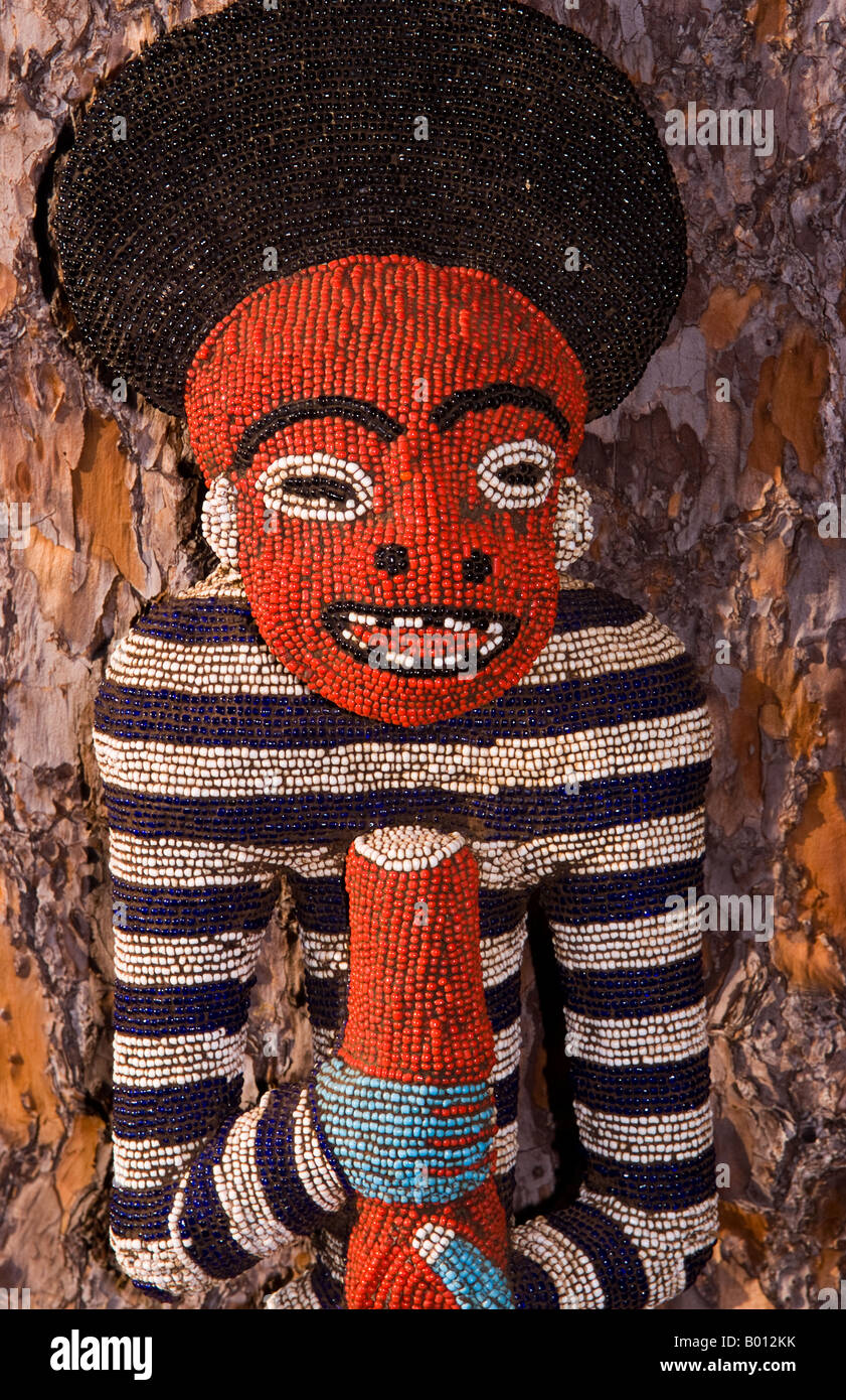 Cameroon Africa bead artwork from native tribe work of warrior Stock ...