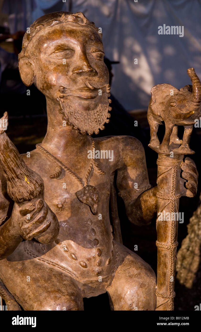Ivory Coast Africa wood artwork from native tribe warrior Stock Photo ...