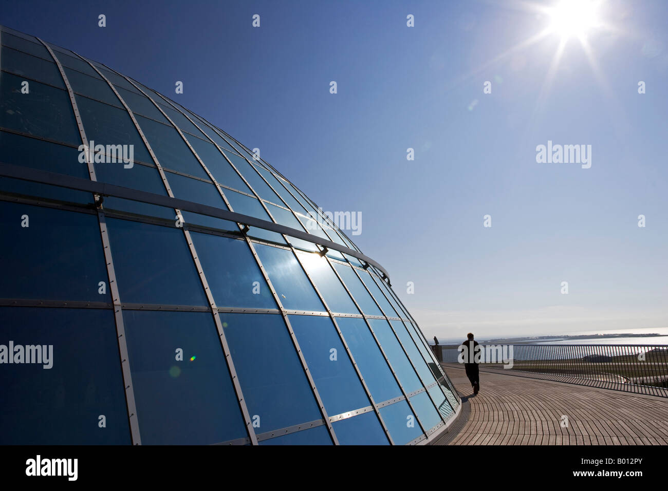Iceland, Reykjavík. The viewing platform on the top of The Pearl ...