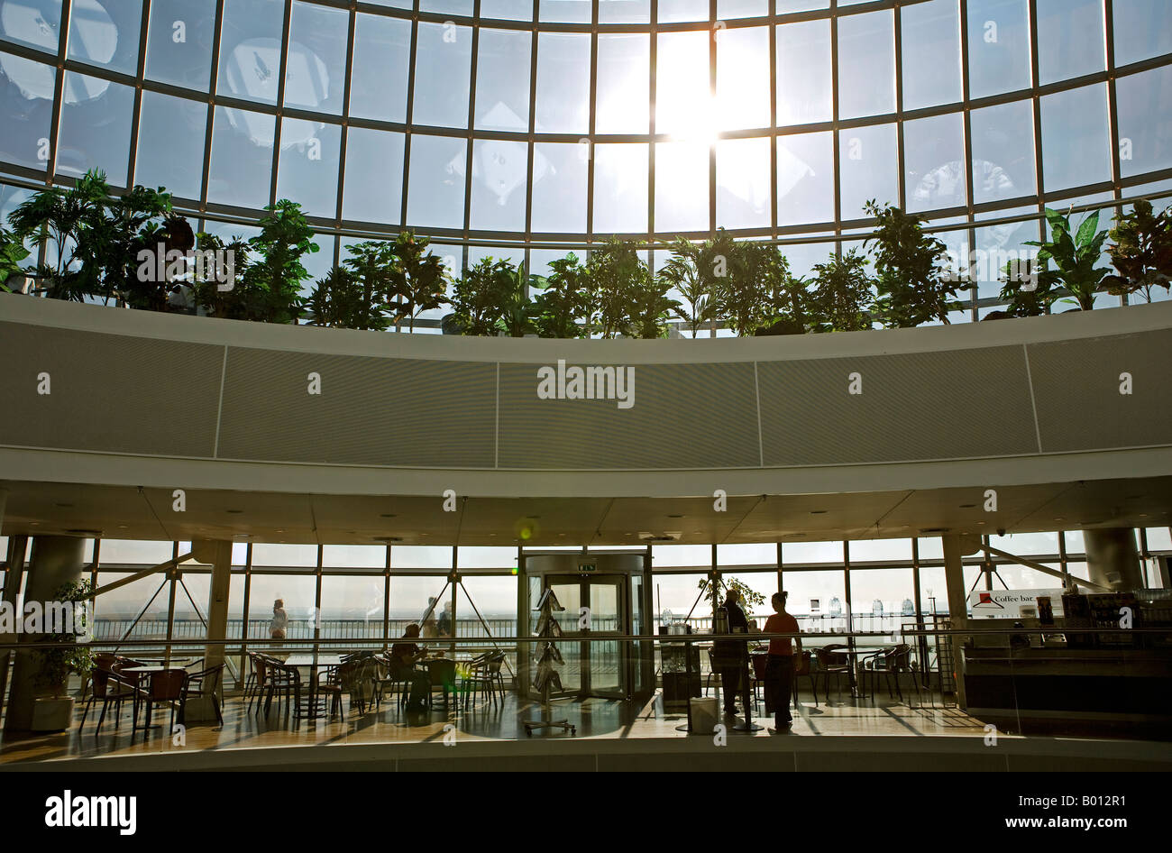 Iceland, Reykjavík. Inside ofThe Pearl (Perlan) which is a landmark ...
