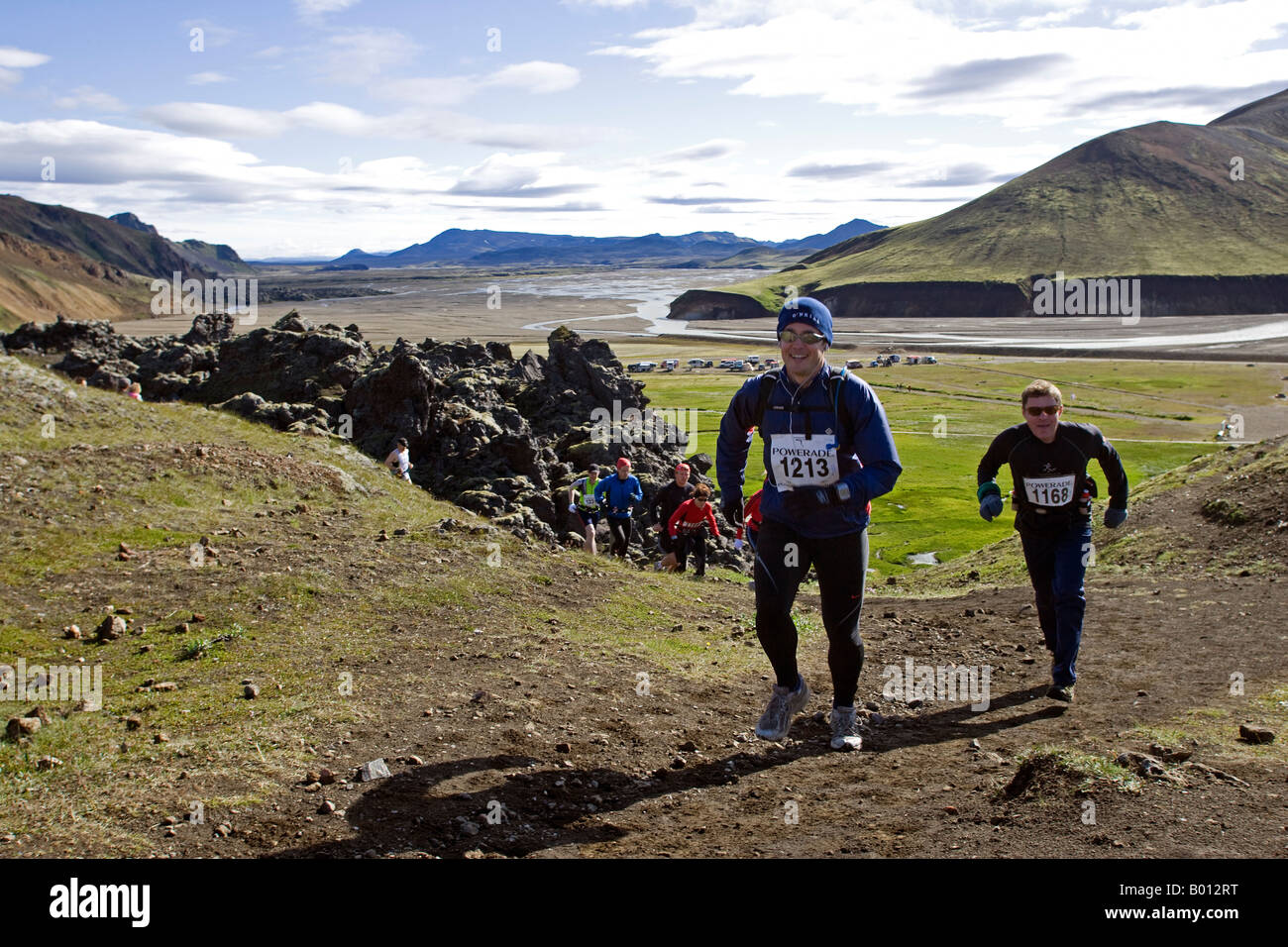 Iceland. The "Laugavegur Ultra Marathon/ Adventure race" course is one ...