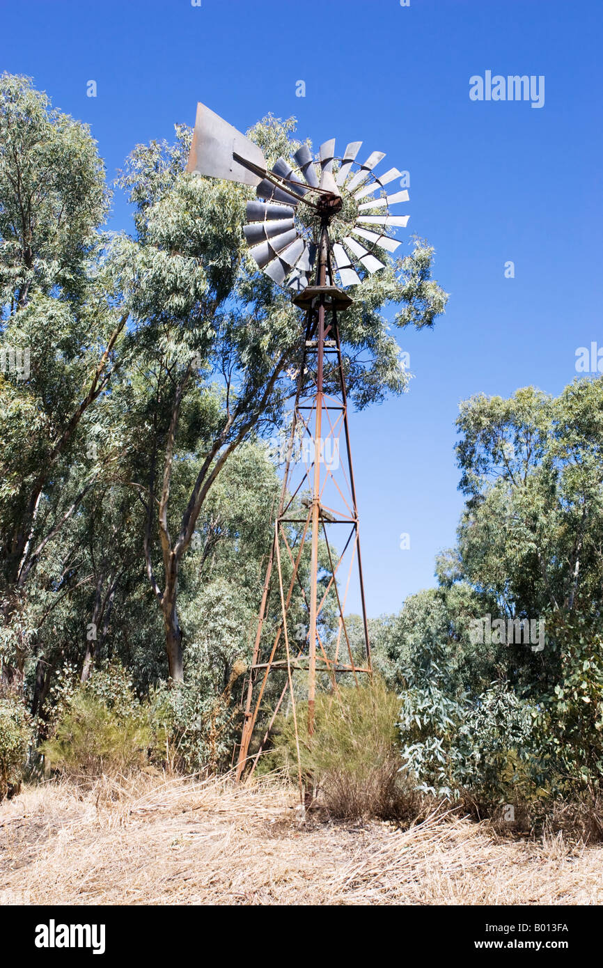 A windmill used to pump water in Australian farmland south-east of ...