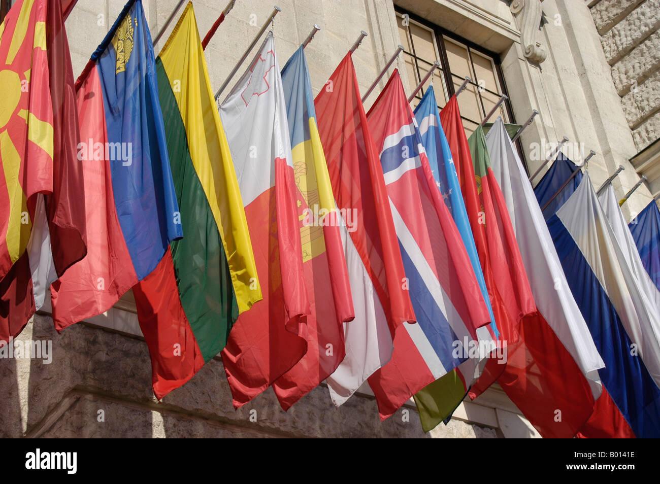 Group of flags at the Hofburg Stock Photo - Alamy