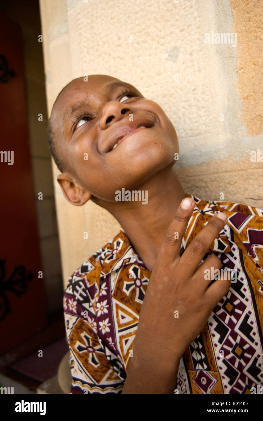 fiji suva boy at catholic cathedral Stock Photo - Alamy