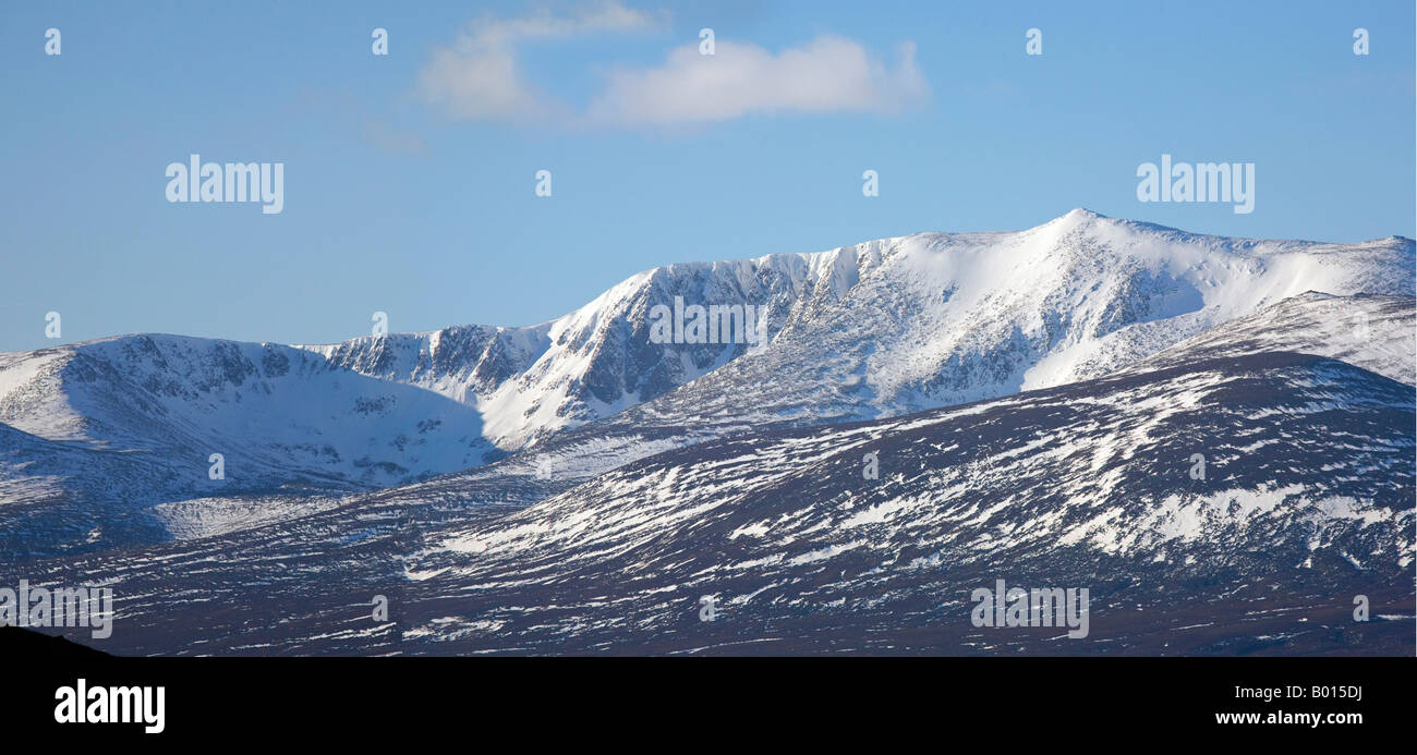 The snow covered Corries of Lochnagar, in the Cairngorms National Park ...