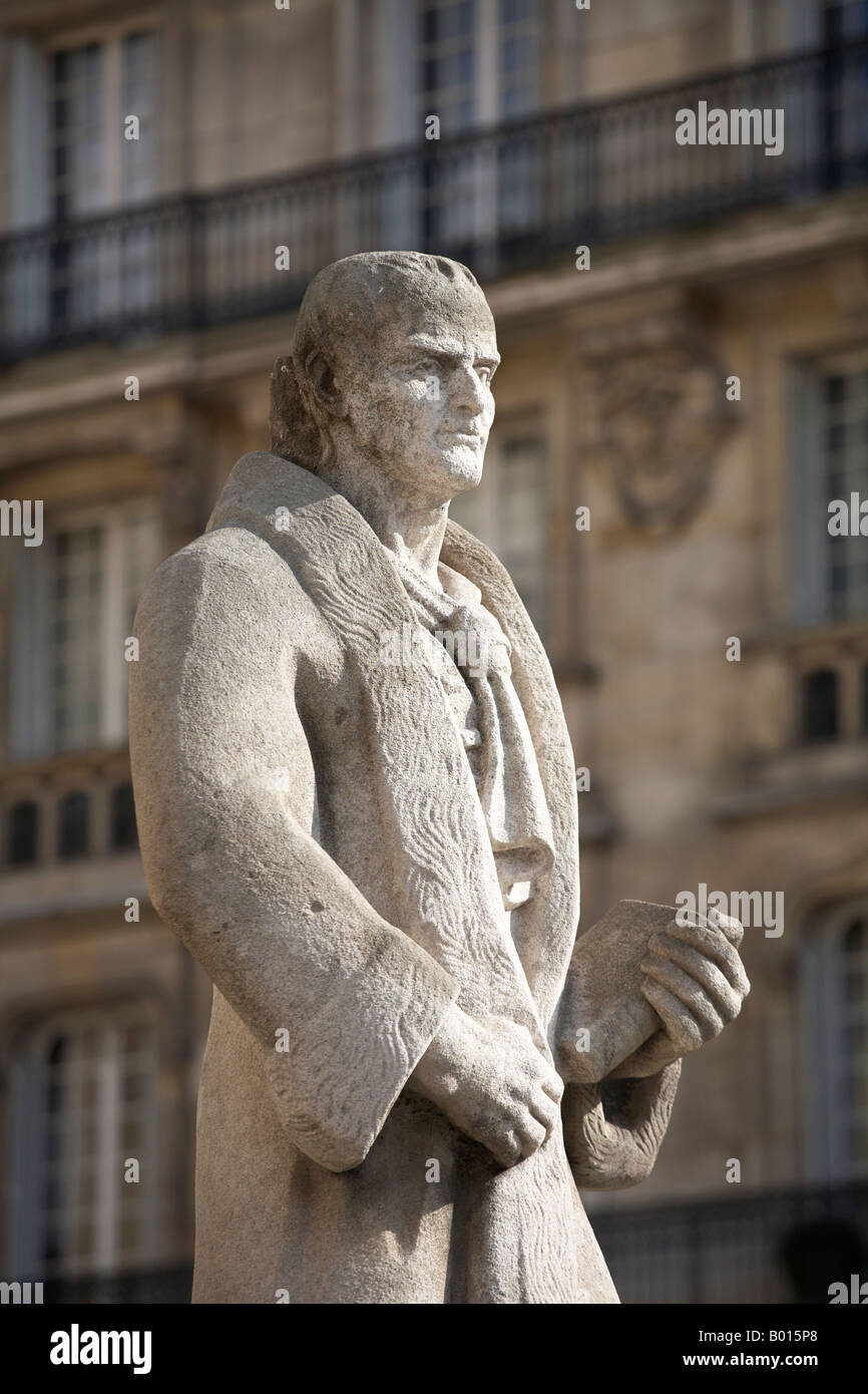 Statue of Jean Jacques Rousseau near Pantheon Paris France Stock Photo ...
