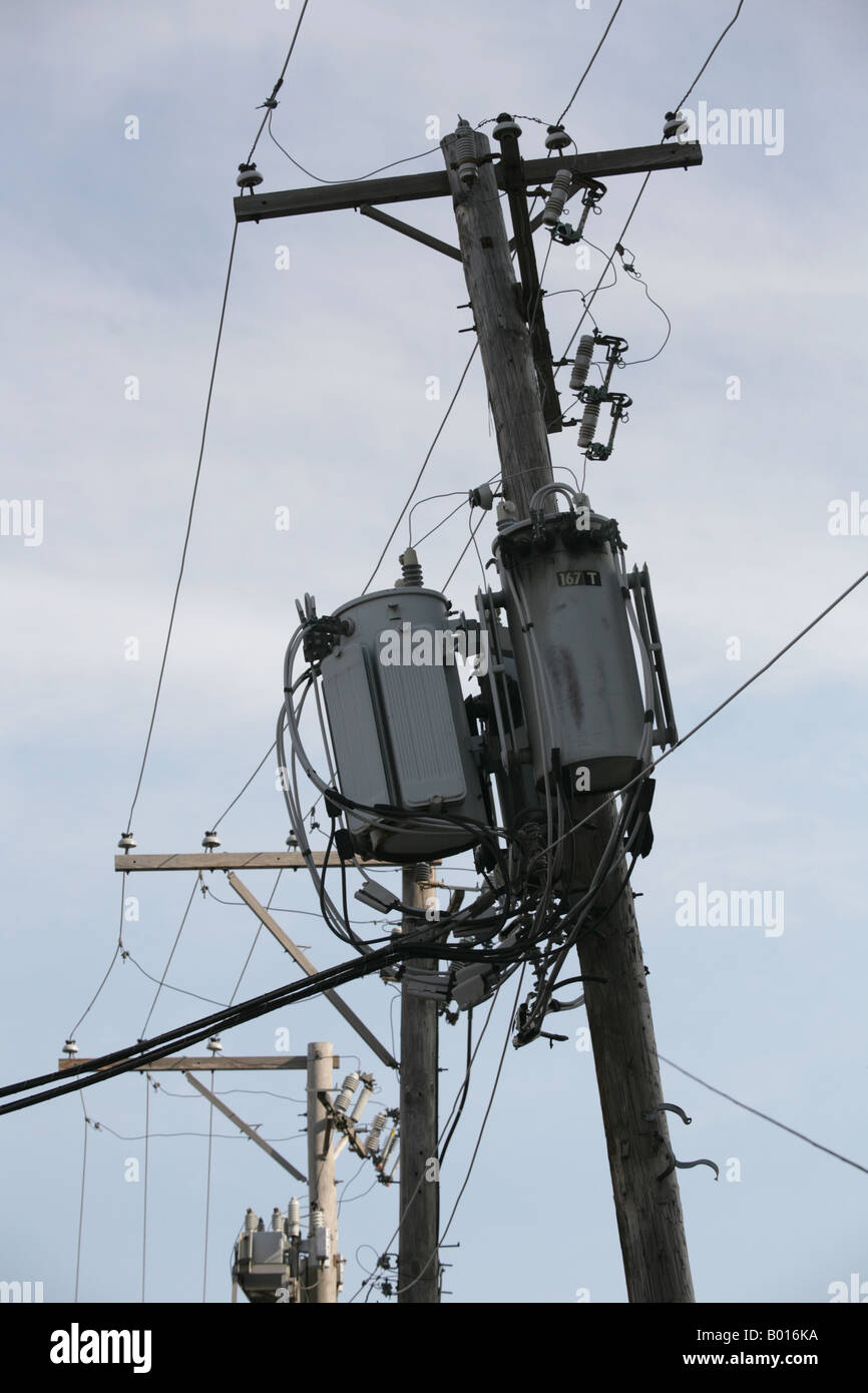 A leaning Utility Pole in Chicago Illinois USA Stock Photo - Alamy