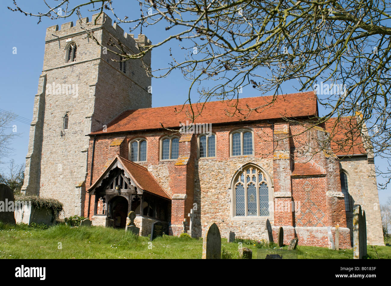 View of St. Mary's 11th century village church, Peldon, Essex Stock ...