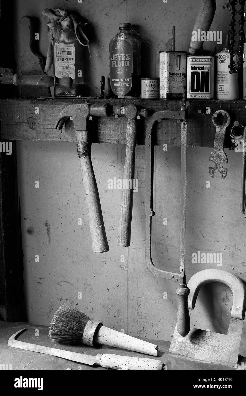 Old Rusty tools Old Workshop Stock Photo - Alamy