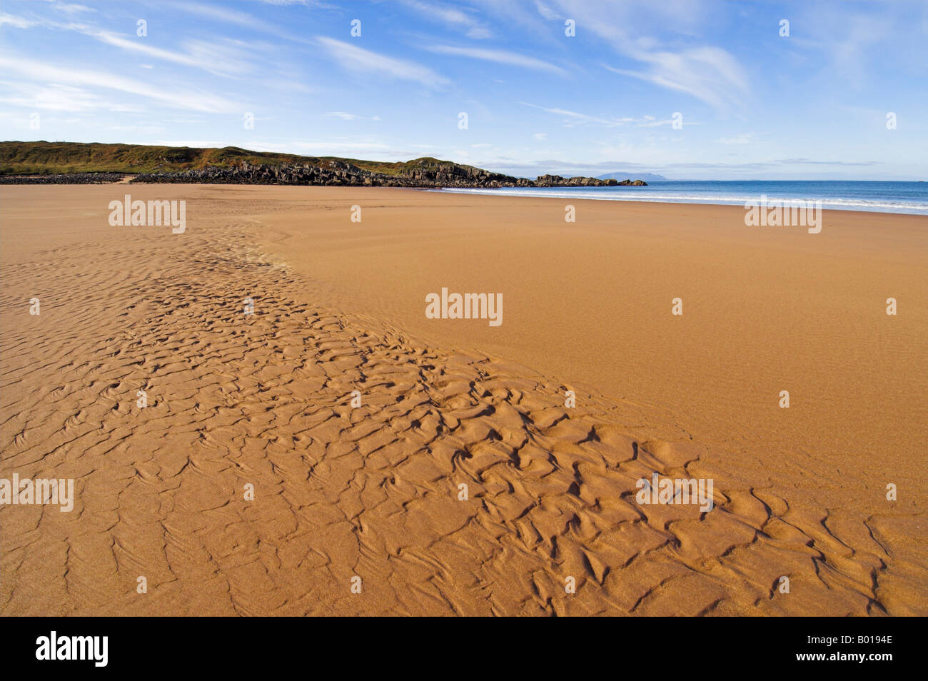 Incoming tide and beach sand patterns Red Point beach Wester Ross ...