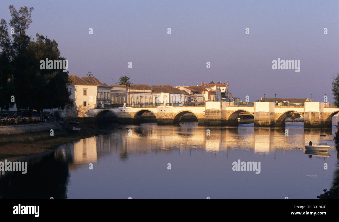 Roman Bridge Tavira Algarve Portugal Stock Photo - Alamy