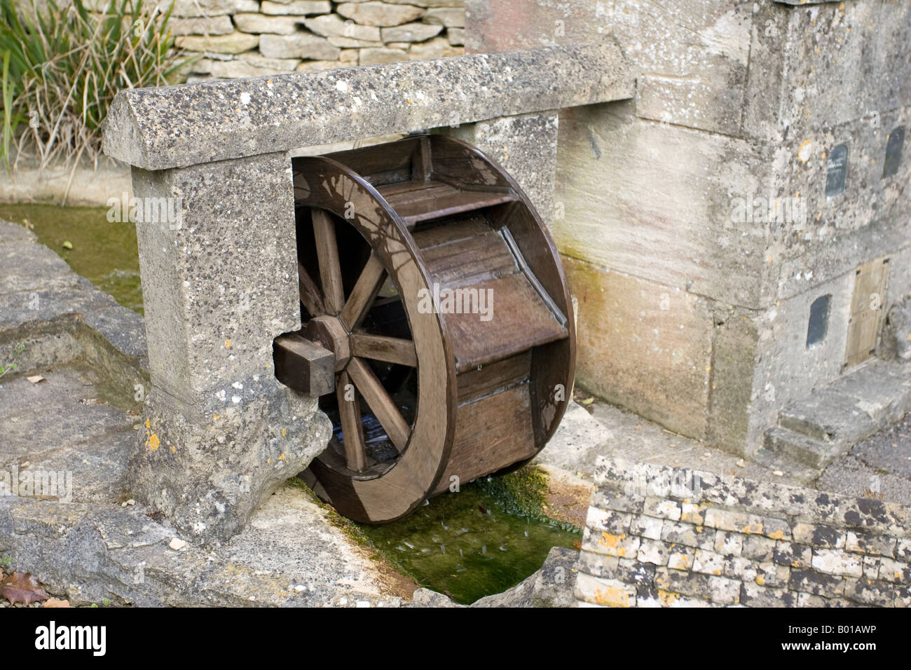 Classic wooden water wheel micro hydro Bourton on the Water Cotswolds ...