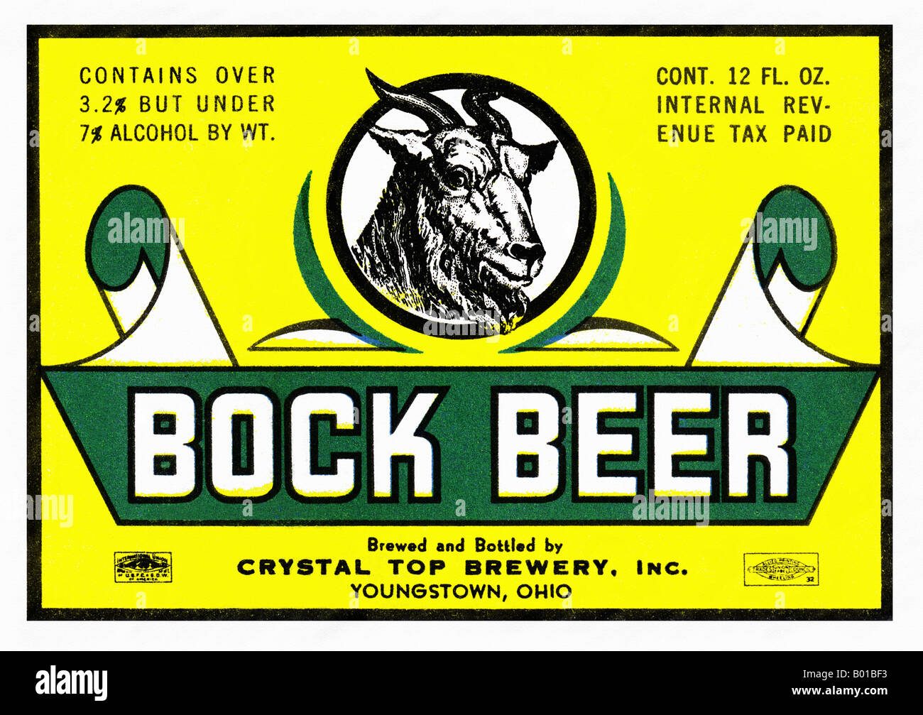 Bock Beer Label Stock Photo - Alamy