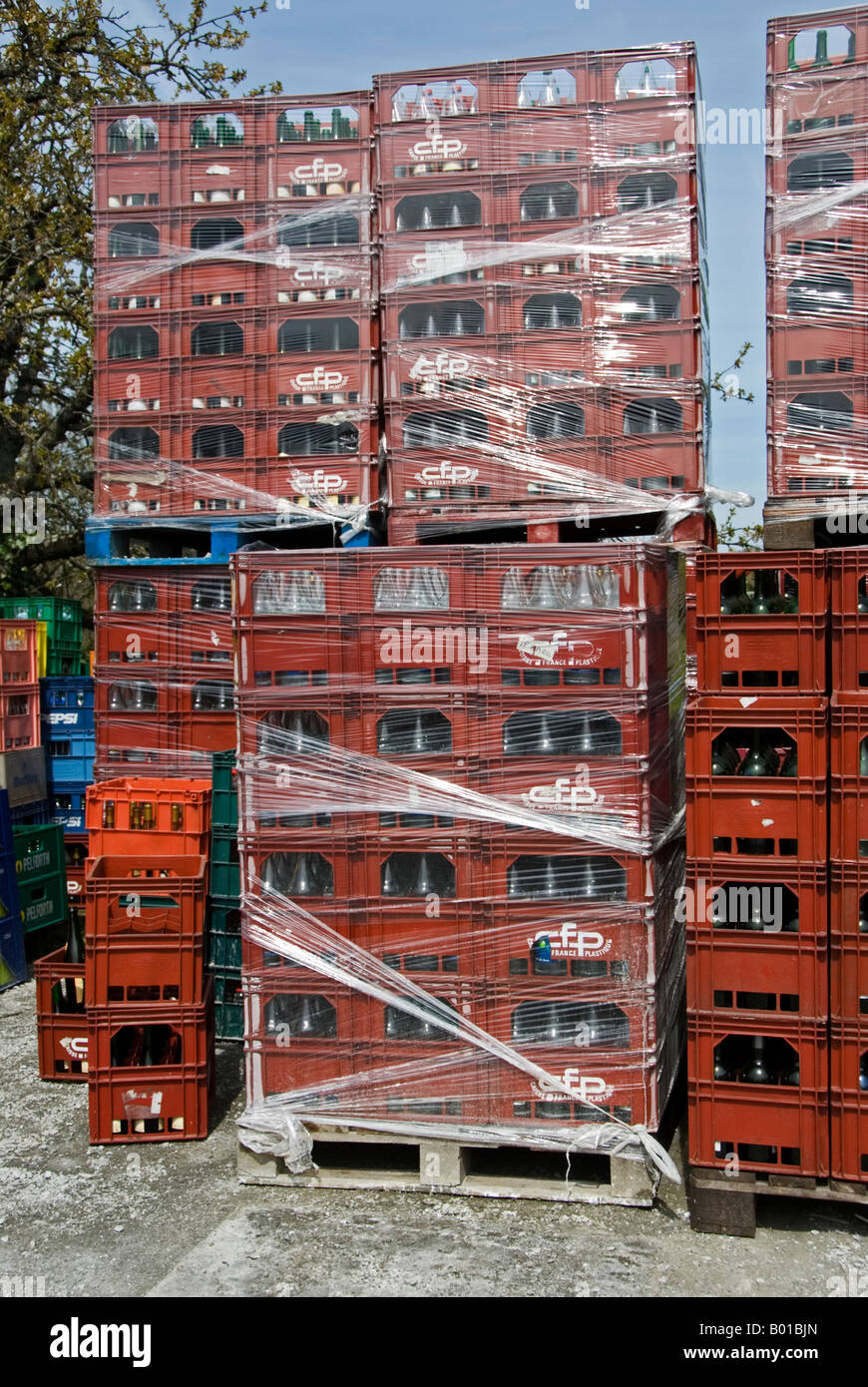 Stock photo of crates of used glass bottles ready to be recycled Stock ...
