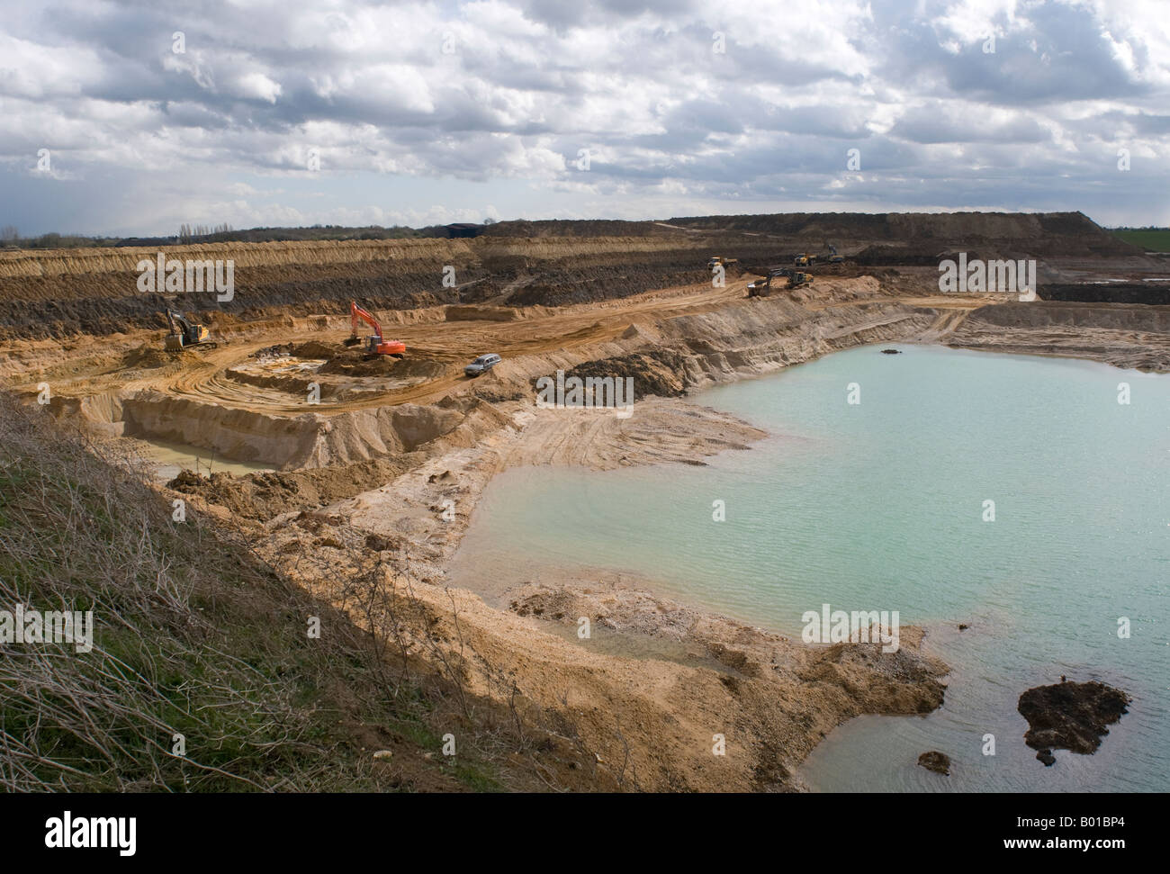 Excavation taking place at a sand and gravel pit Stock Photo - Alamy