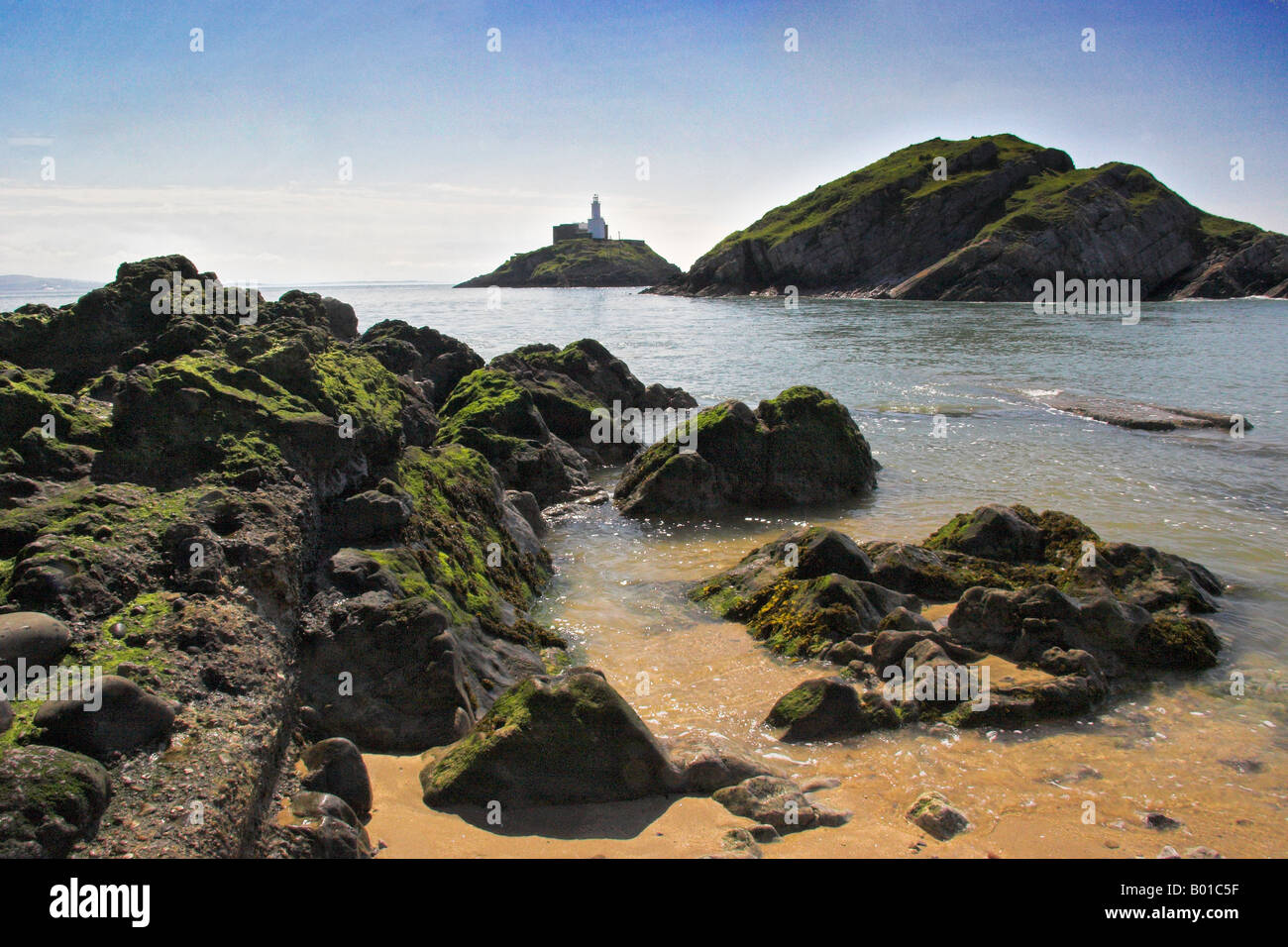The Mumbles Head Lighthouse The Gower Peninsula Stock Photo - Alamy