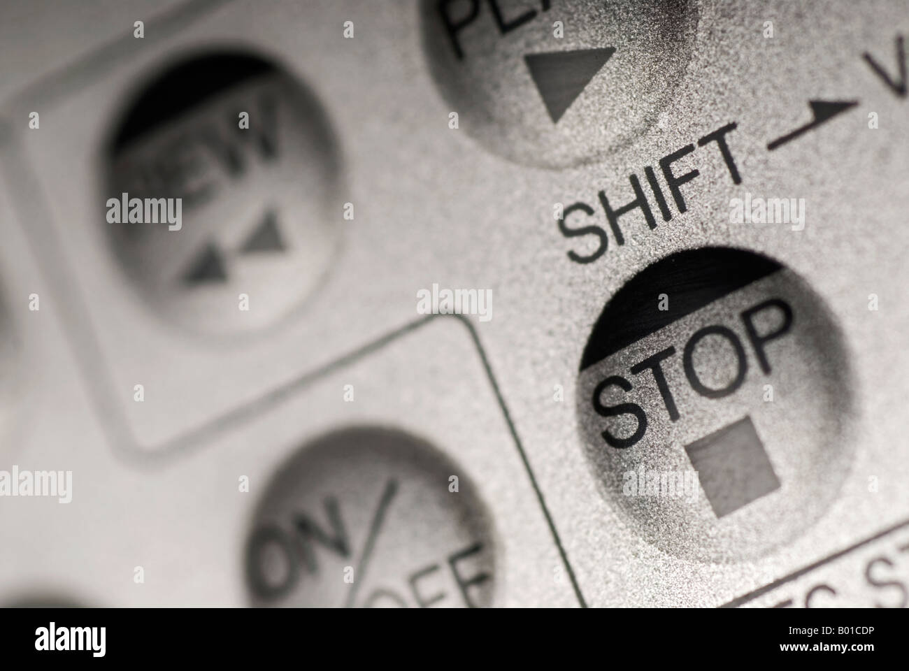Stock photo of a close up shot of a remote control unit for a video ...