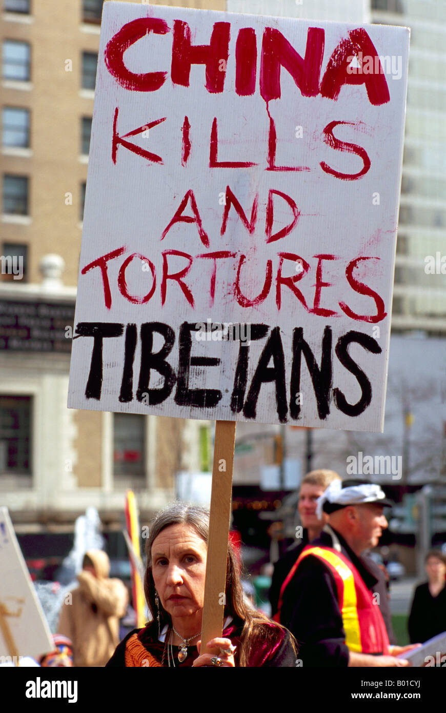 Peaceful "Free Tibet" Protest Demonstration held in Vancouver British ...