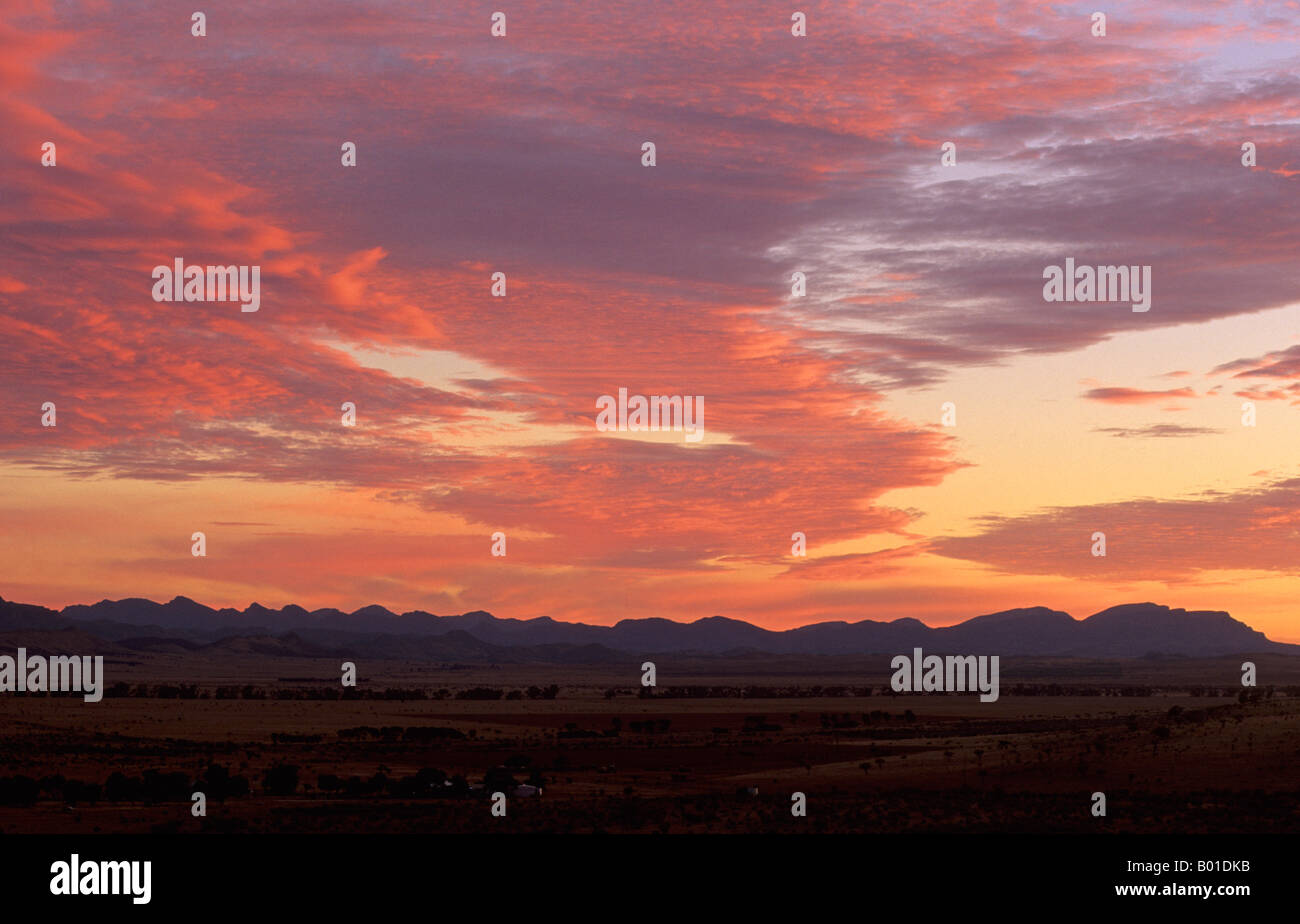 Sunrise over Flinders Ranges with Wilpena Pound South Australia Stock ...