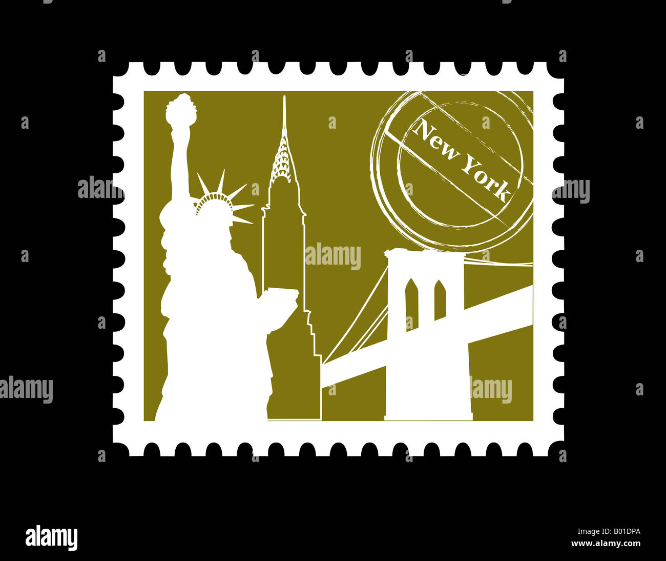 Two color Stamp New York Stock Photo - Alamy