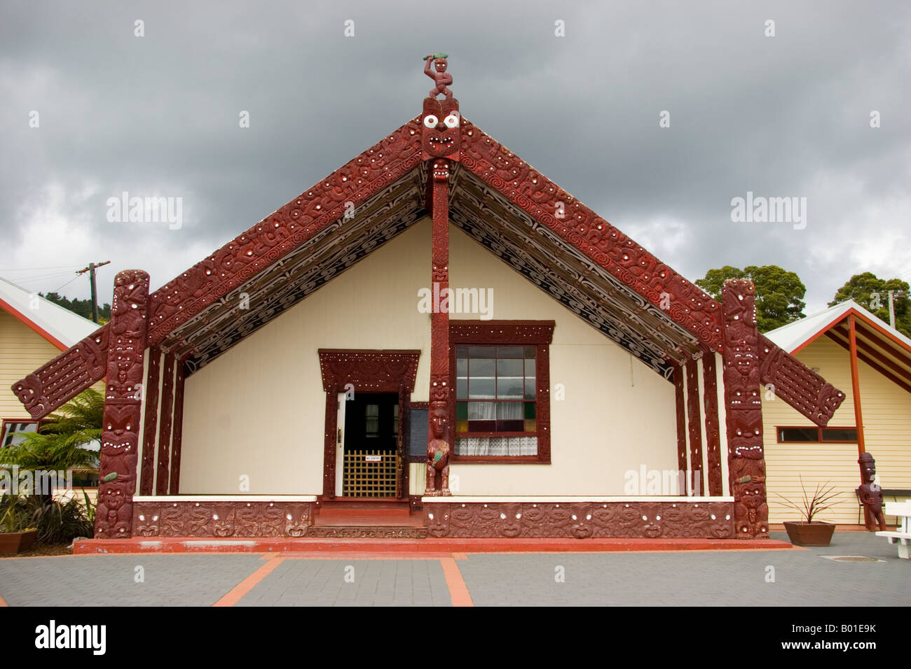 Marae Whakarewarewa meeting house New Zealand Stock Photo - Alamy
