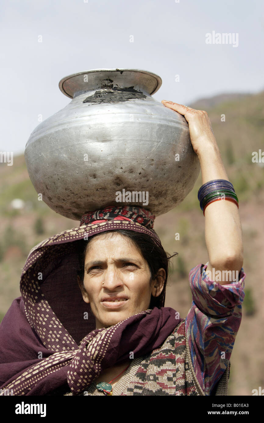 Water transportation in the earthquake area in Neilee, Pakistan Stock ...