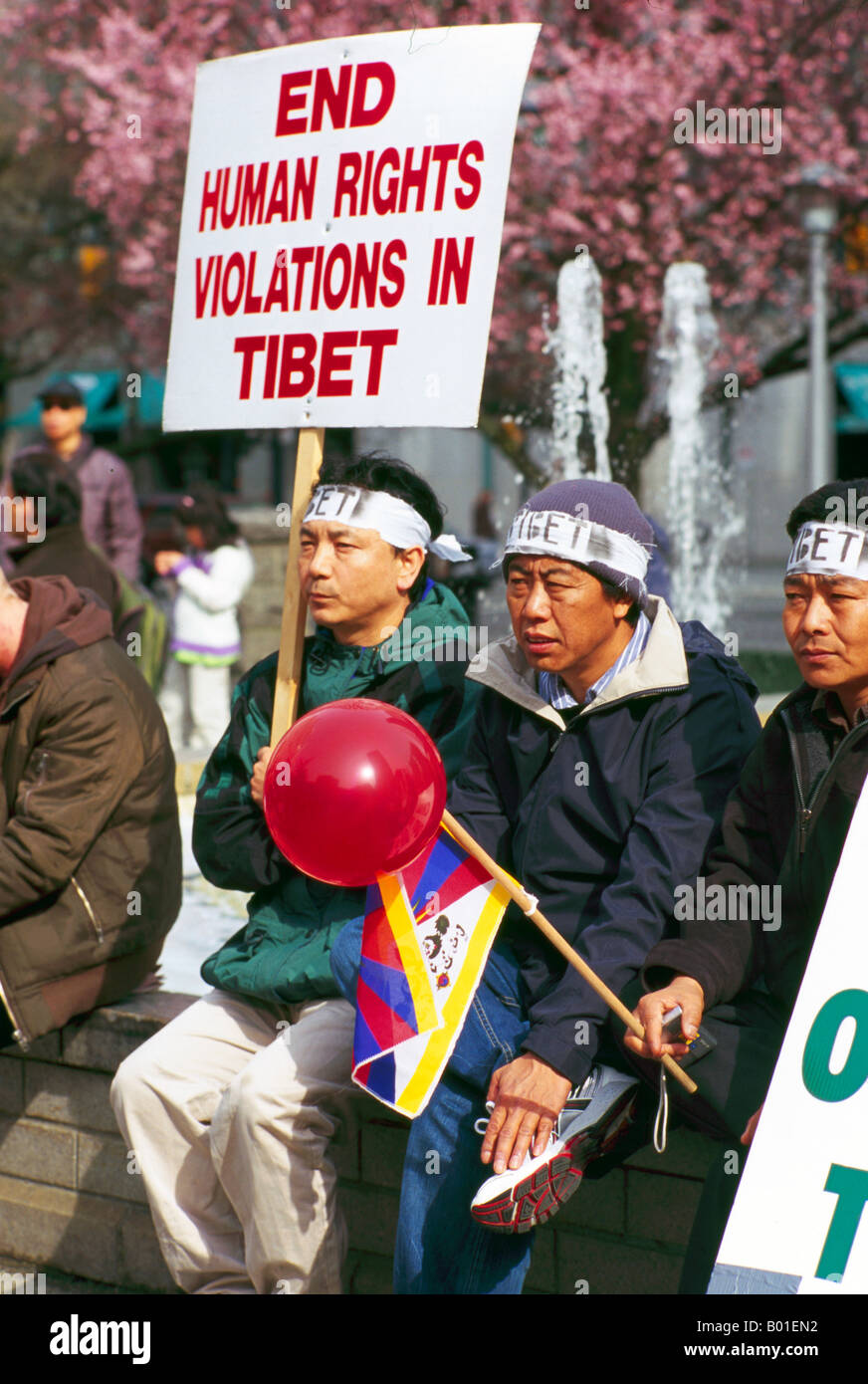 Peaceful "Free Tibet" Protest Demonstration held in Vancouver British ...