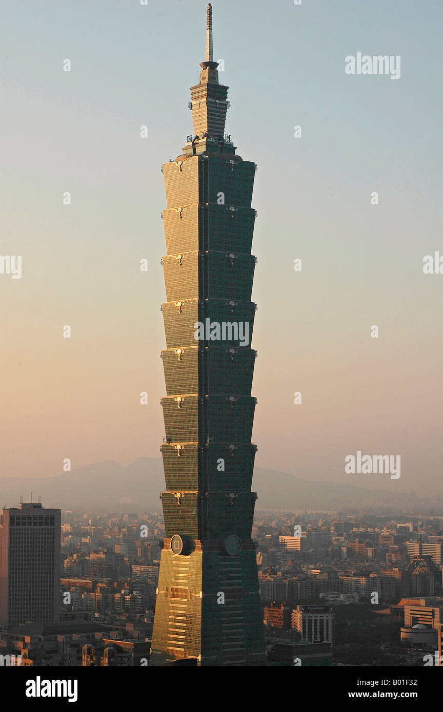 Taipei 101 in Taiwan is the tallest building in the world at 508m Stock ...